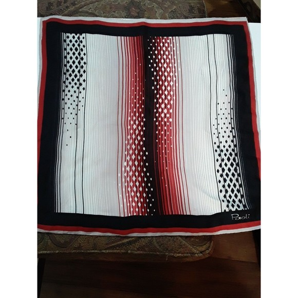 Paoli | Accessories | Vintage Graphic Scarf 96s Paoli Signed Red And ...